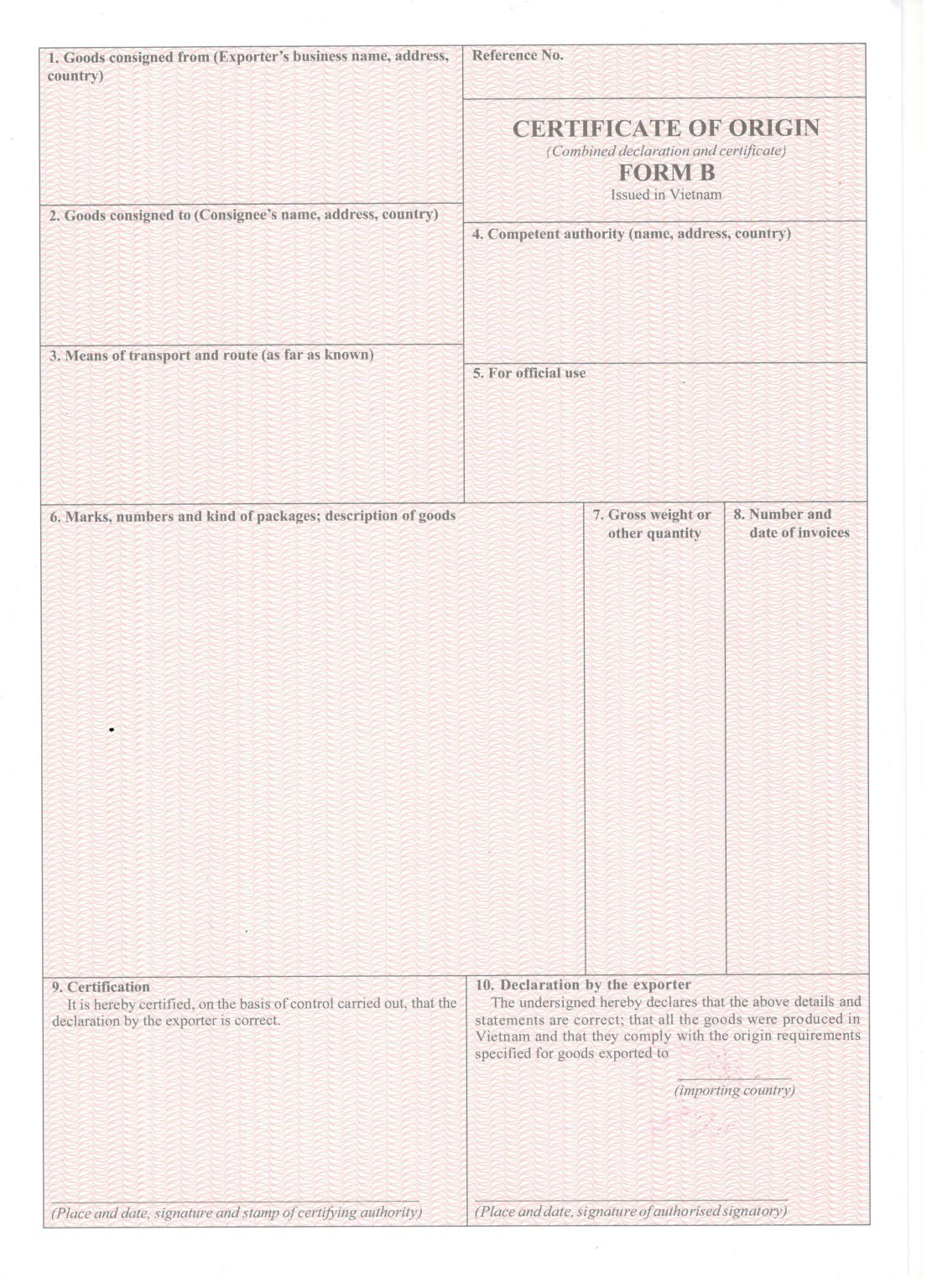 Quy trình xin CO form B tại VCCI